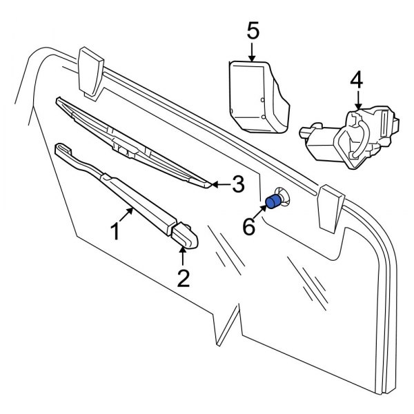 Jeep OE 68002492AA - Back Glass Wiper Motor Hardware Kit