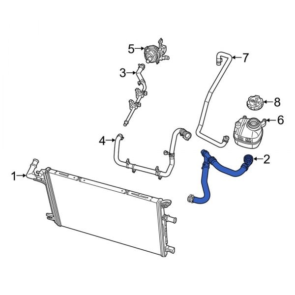 Jeep OE 68312497AD - Left Radiator Coolant Hose