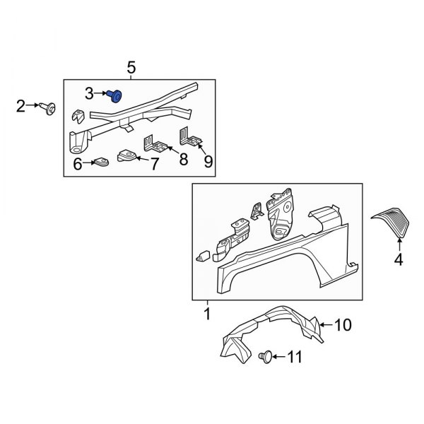 Jeep OE 6513135AA - Fender Nut