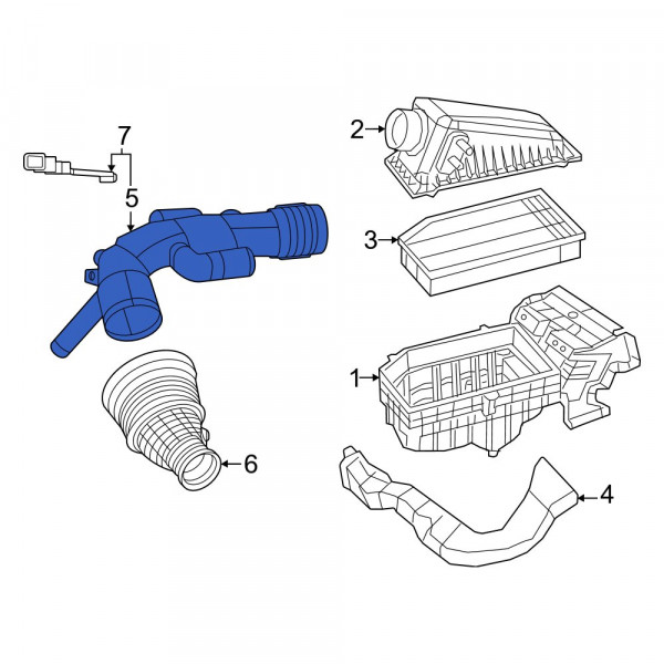 Jeep OE 68472535AB - Rear Forward Engine Air Intake Hose