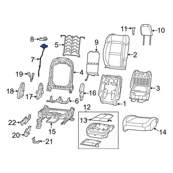 Jeep OE 6QD05TX7AE - Front Left Folding Seat Latch Release Handle