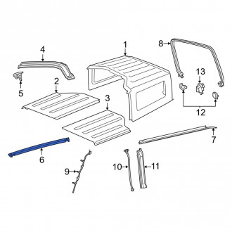 Jeep Wrangler OEM Roofs & Parts | Panels, Drip Rails — CARiD.com