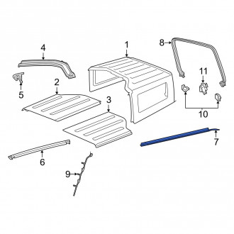 Jeep Wrangler OEM Roofs & Parts | Panels, Drip Rails — CARiD.com