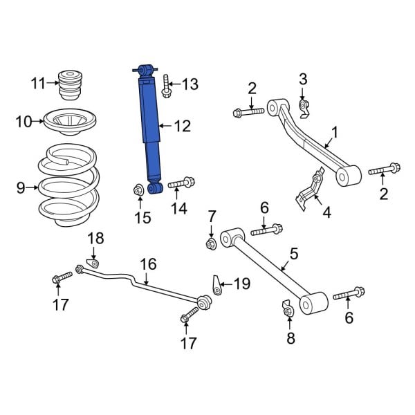 Jeep OE 68527797AB - Rear Suspension Shock Absorber
