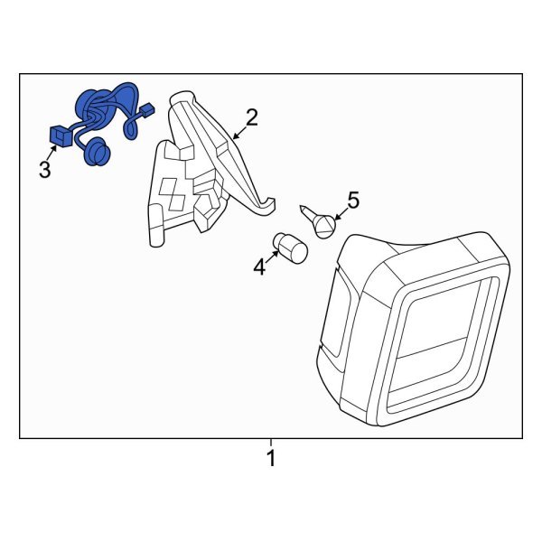 Jeep OE 68376499AA - Rear Left Tail Light Wiring Harness