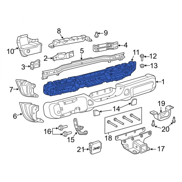 Jeep OE 68295349AD - Rear Bumper Impact Absorber