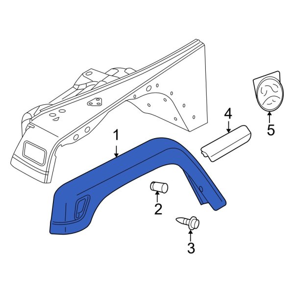 Jeep OE 5KC26DX9AB - Front Right Fender Flare