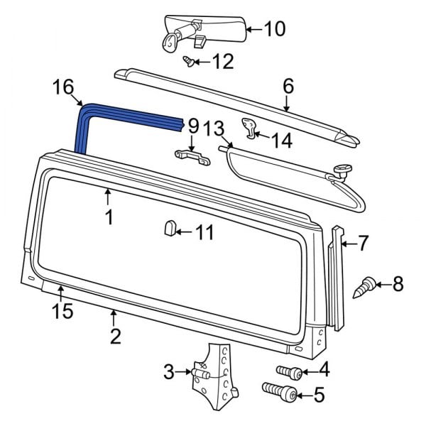 Jeep OE 55176430AE - Front Inner Windshield Molding