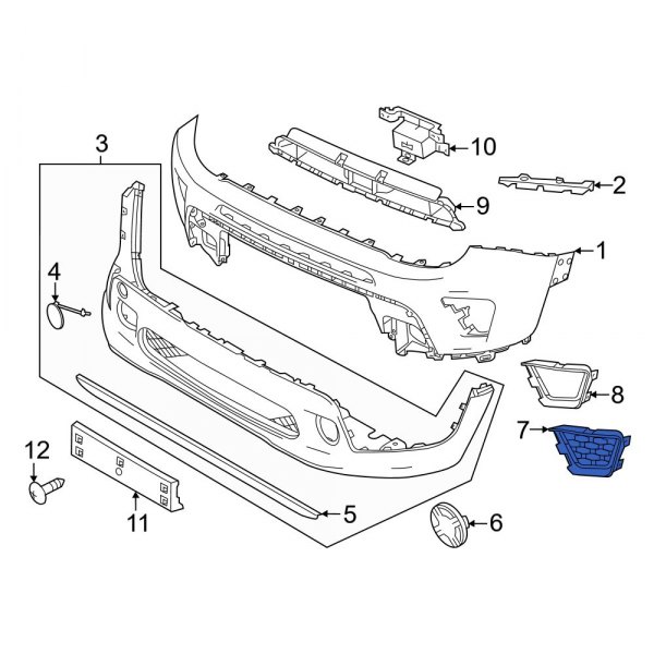Jeep OE 6VQ41TZZAA - Front Right Grille Molding