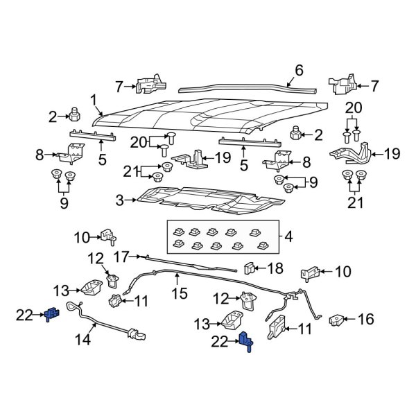 Jeep OE 68162947AA - Front Hood Stop Buffer