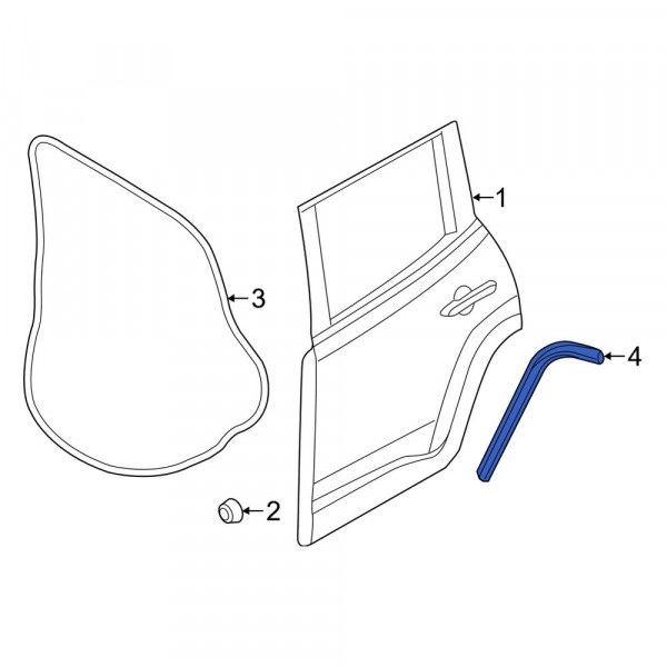 Jeep OE 68520217AA - Rear Lower Door Seal