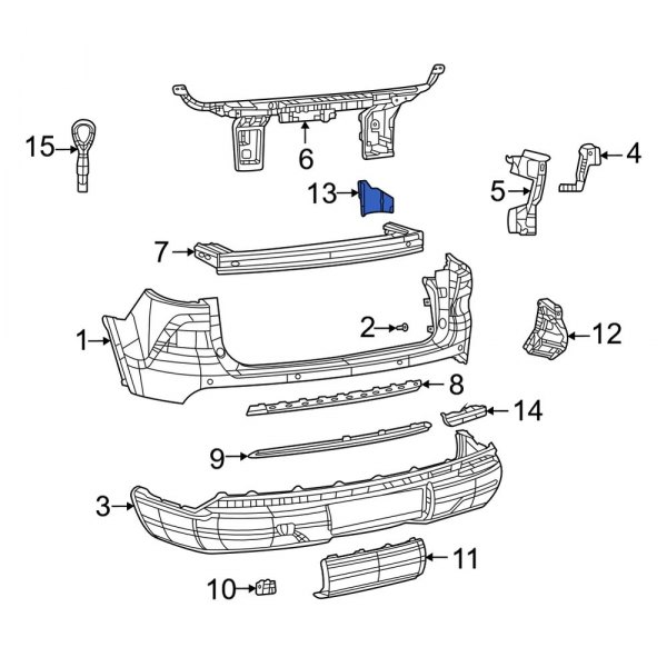 Jeep OE 68488222AA - Rear Right Bumper Splash Shield