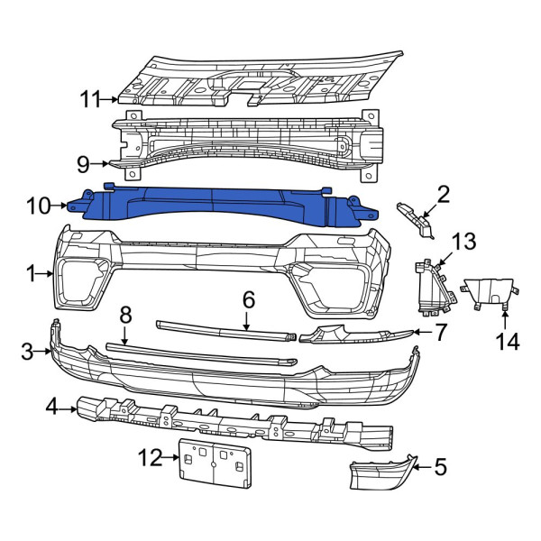 Jeep OE 68481852AD - Front Bumper Impact Absorber