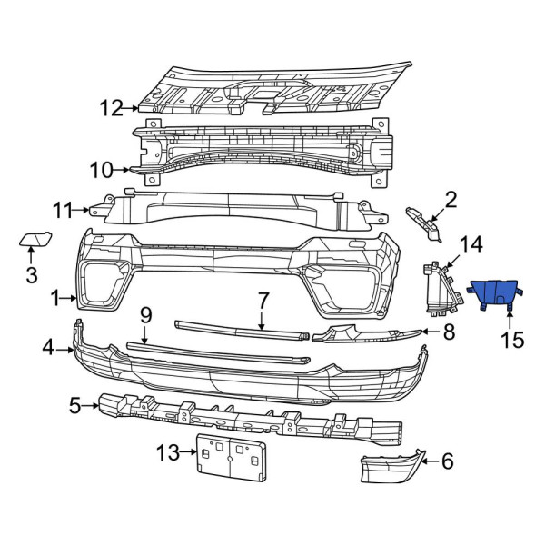 Jeep OE 68472225AA - Front Left Fog Light Trim