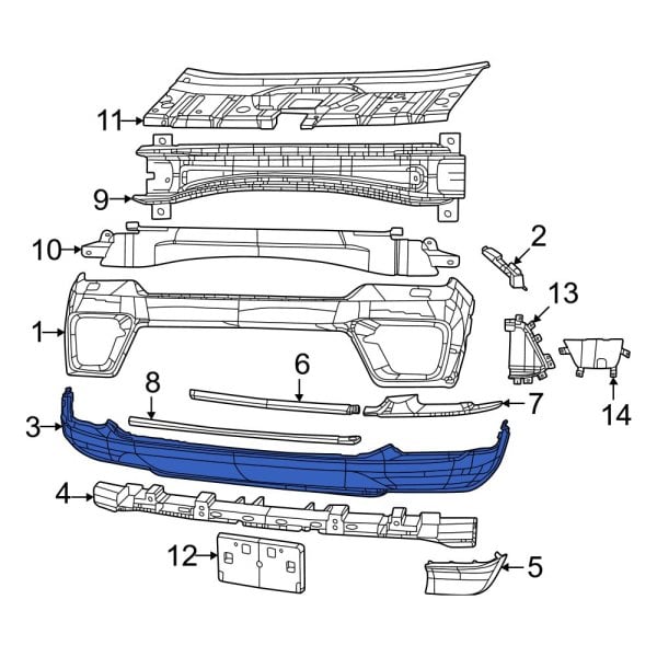 Jeep OE 68575119AA - Front Lower Bumper Cover