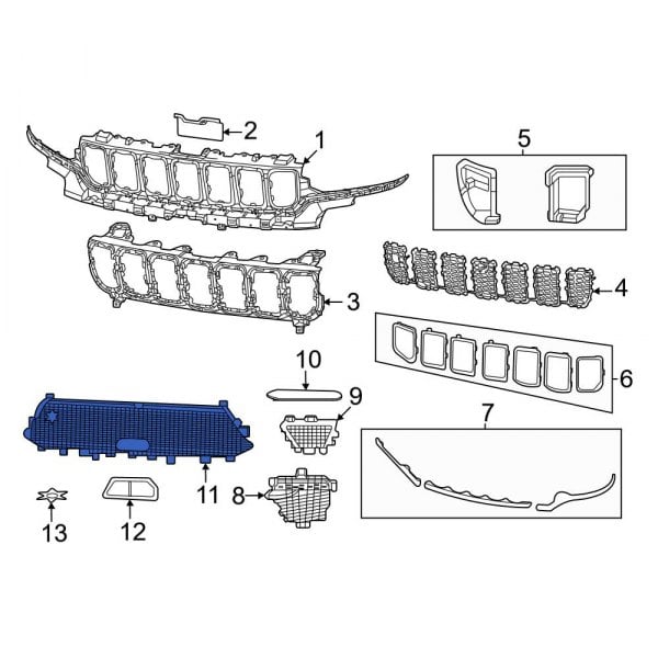 Jeep OE 68590203AB - Front Lower Grille