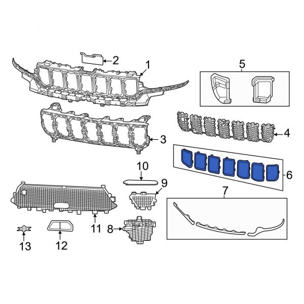 Jeep OE 68543890AA - Front Upper Grille Molding