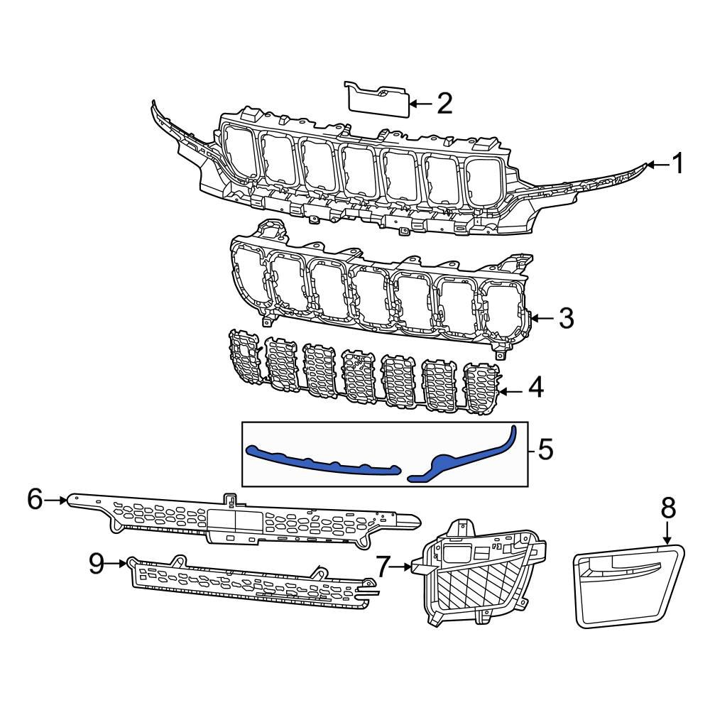 Jeep OE 6YX97SZ7AA - Front Left Grille Molding