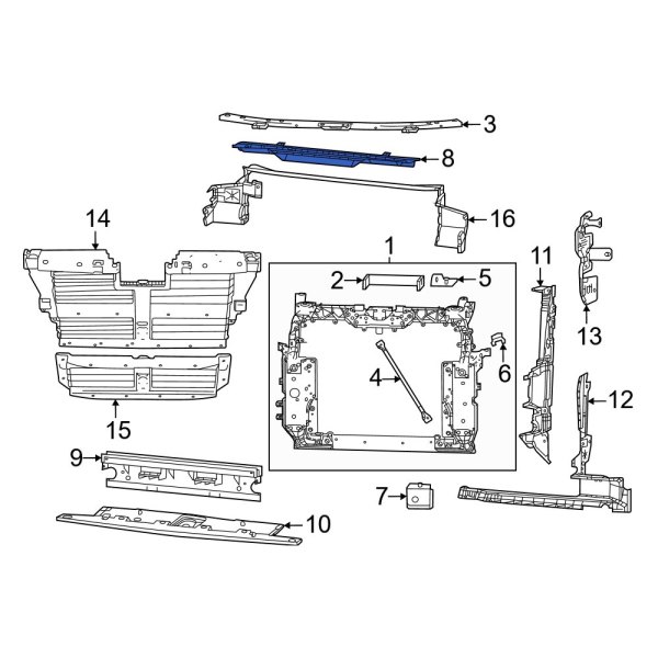 Jeep OE 68468210AA - Front Upper Radiator Support Air Deflector