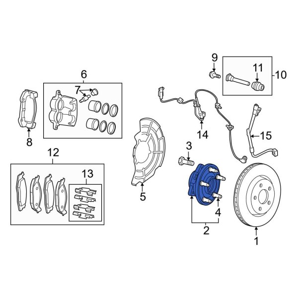 Jeep OE 68349631AA - Front Wheel Bearing and Hub Assembly