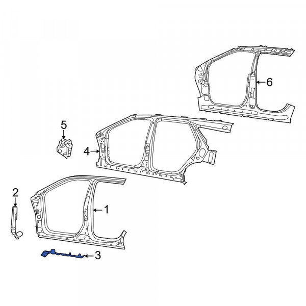 Jeep OE 68381435AB - Left Lower Body A-Pillar Baffle Plate