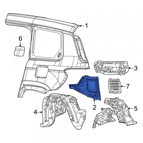 Jeep OE 68458262AA - Rear Right Quarter Panel Extension