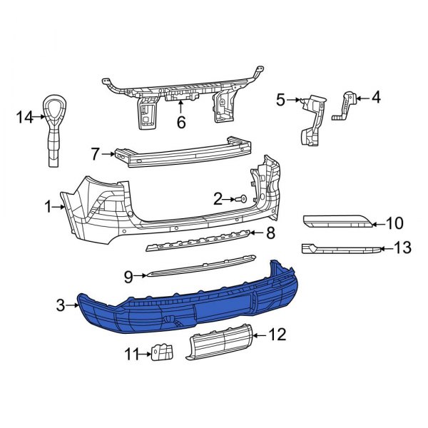 Jeep OE 68580796AA - Rear Lower Bumper Cover