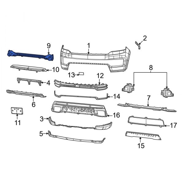 Jeep OE 68402264AD - Front Bumper Impact Bar