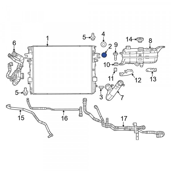 Jeep OE 68050199AA - Upper Radiator Insulator