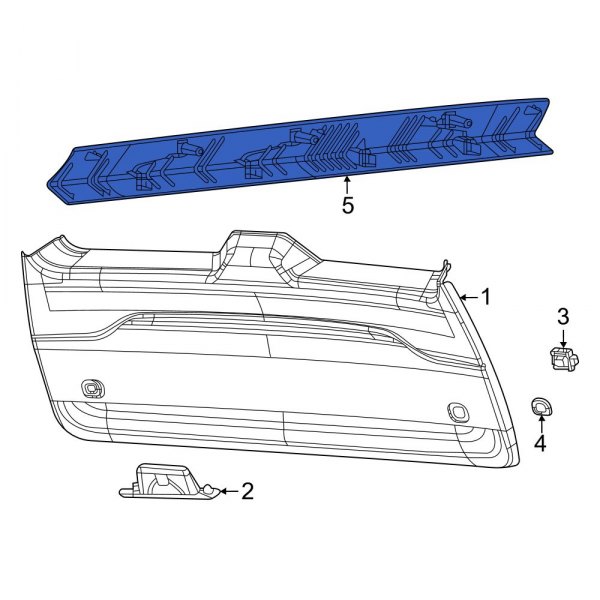Jeep OE 6LF70TX7AA - Rear Upper Liftgate Trim