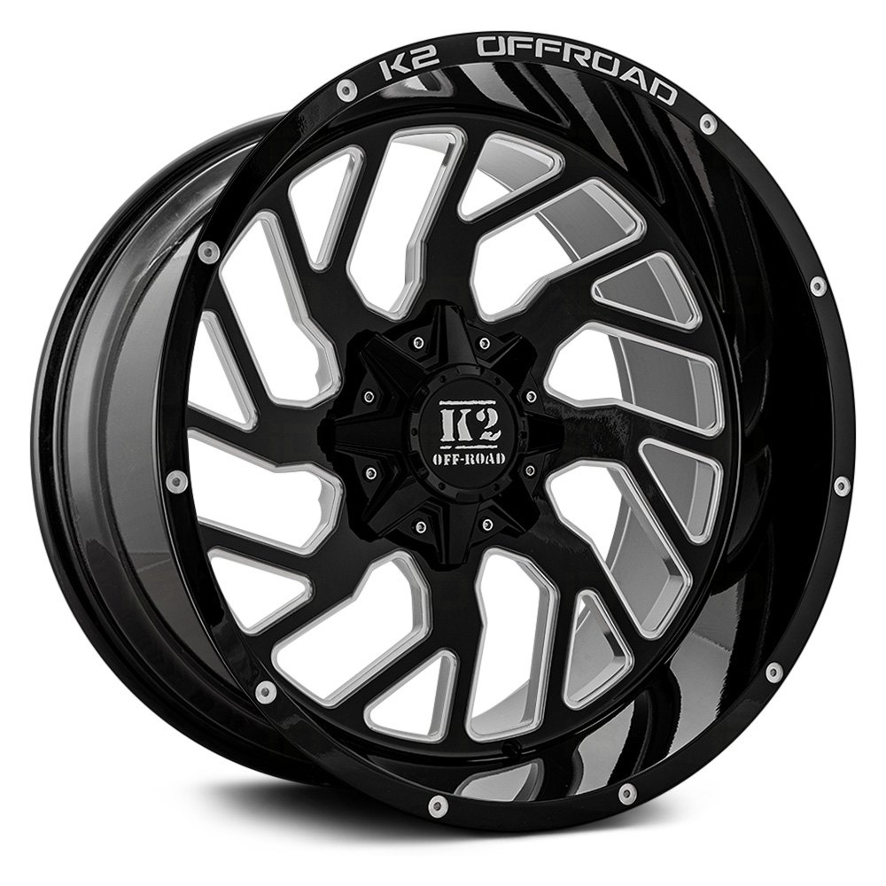 K2 OFFROAD® K12 SHOCK WAVE Wheels - Gloss Black with Milled Accents Rims
