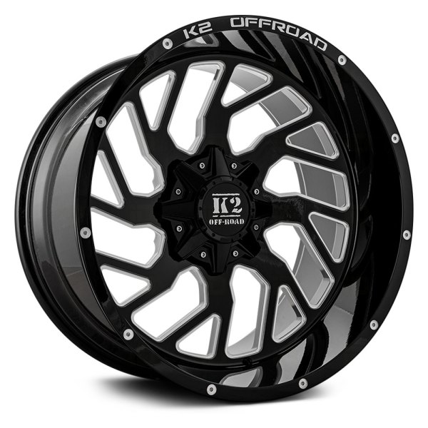 K2 OFFROAD® K12 SHOCK WAVE Wheels - Gloss Black with Milled Accents Rims