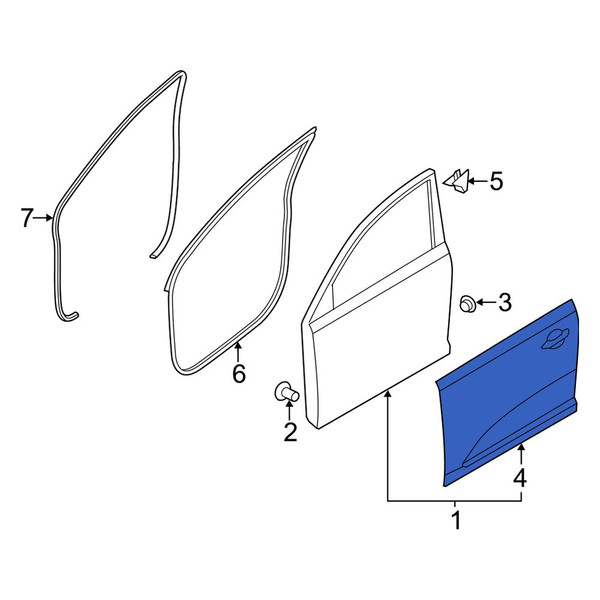 Kia OE 761213W000 - Front Right Outer Door Outer Panel