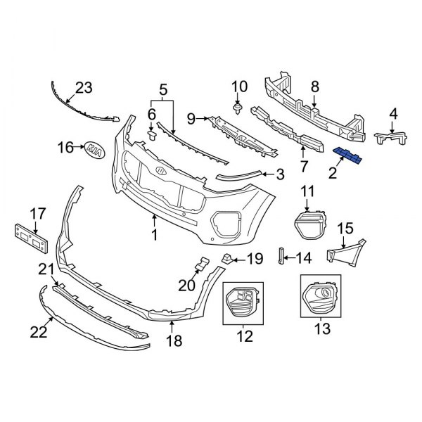 Kia OE 86514D9000 - Front Right Bumper Cover Support Rail