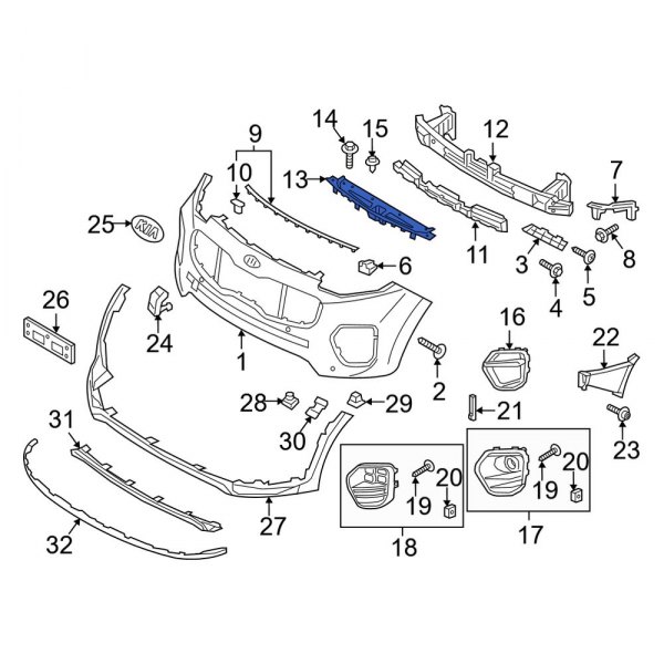 Kia OE 86361D9000 - Front Radiator Support Access Cover