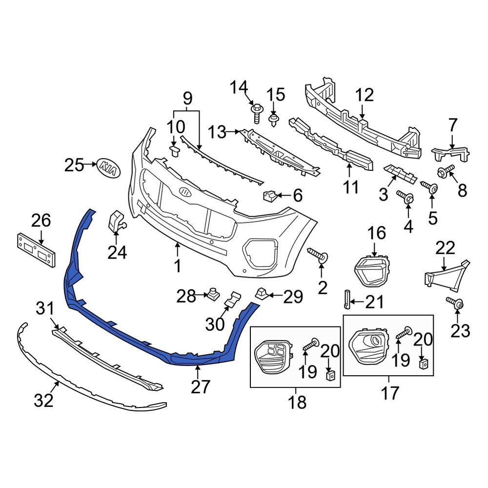 Kia OE 86550D9000 - Front Valance Panel
