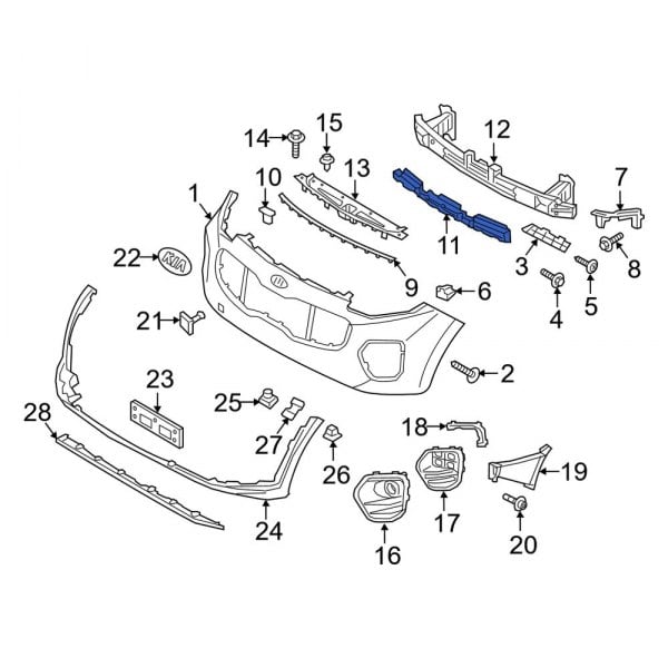 Kia OE 86520D9020 - Front Bumper Impact Absorber