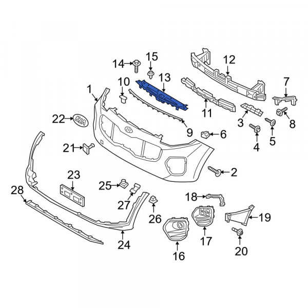 Kia OE 86361D9700 - Front Radiator Support Access Cover