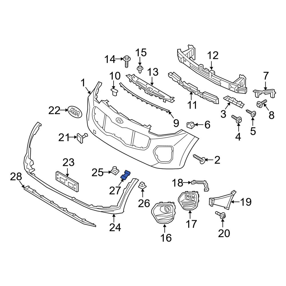 Kia OE 86553D9000 - Left Valance Panel Bracket