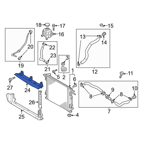 Kia OE 29135D9500 - Front Upper Radiator Support Baffle