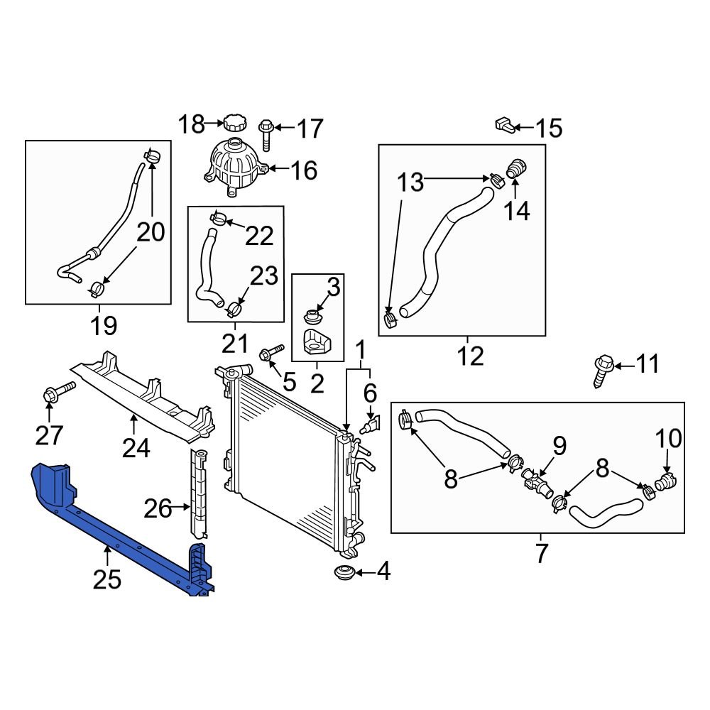 Kia OE 29150D9500 - Front Lower Radiator Support Baffle