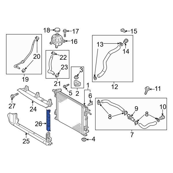 Kia OE 29136D9600 - Front Left Radiator Support Baffle