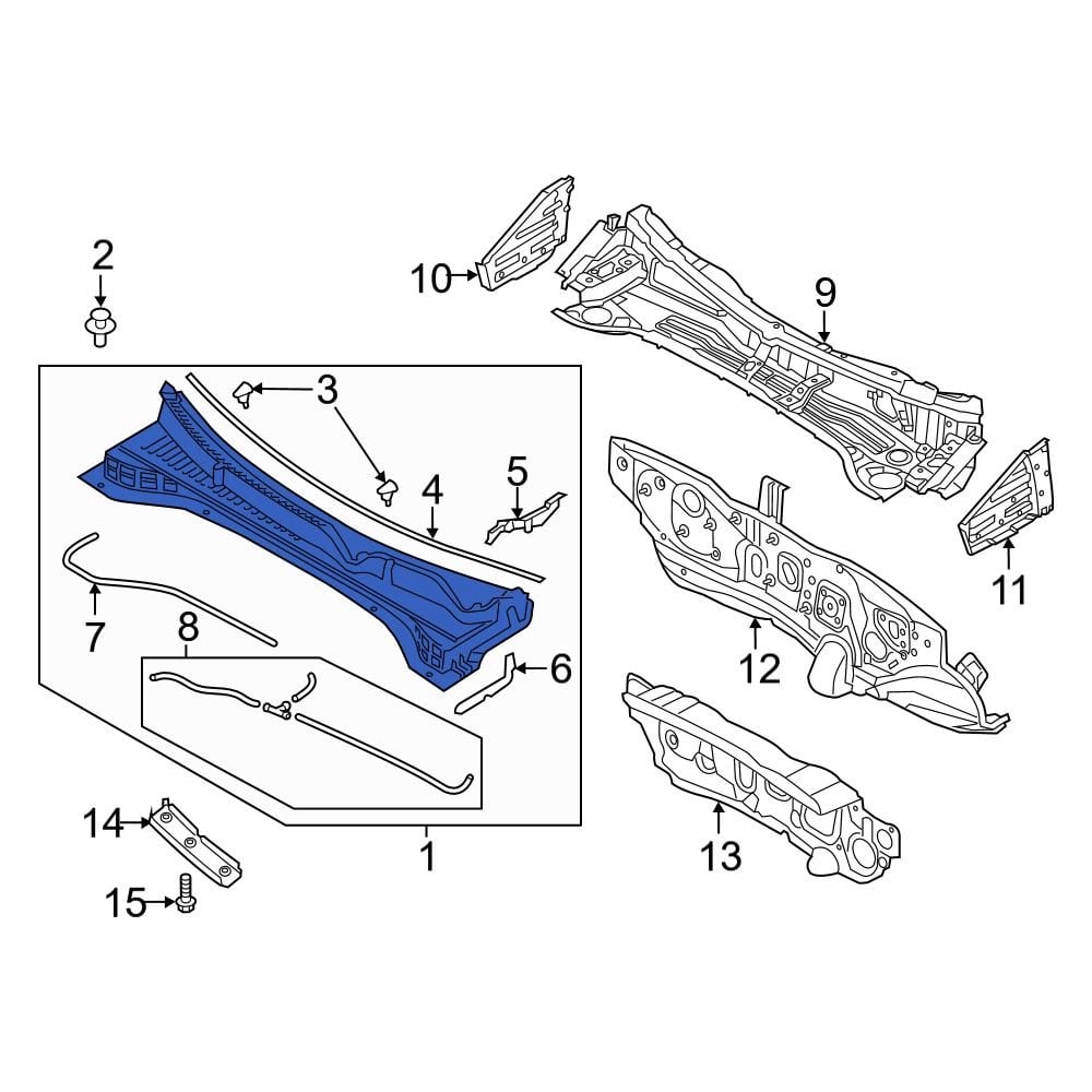 Kia OE 86150D9000 - Cowl Grille Panel