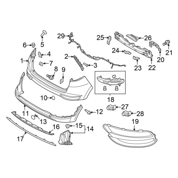 Kia OE 86612D9500 - Rear Lower Bumper Cover