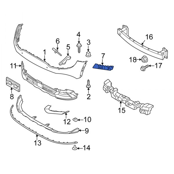 Kia OE 86552DW000 - Front Right Outer Bumper Cover Bracket