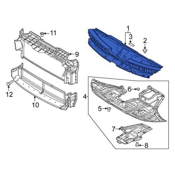 Kia OE 86390DW000 - Front Radiator Support Access Cover