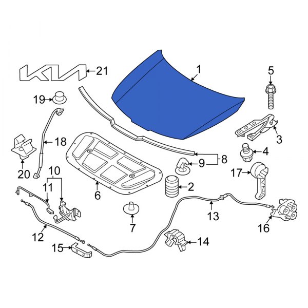 Kia OE 66400DW000 - Front Hood Panel