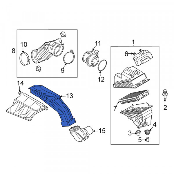 Kia OE 28210N9210 - Front Center Engine Air Intake Hose