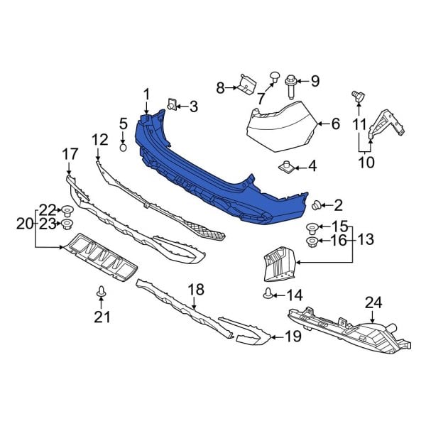 Kia OE 86612DW000 - Rear Lower Bumper Cover