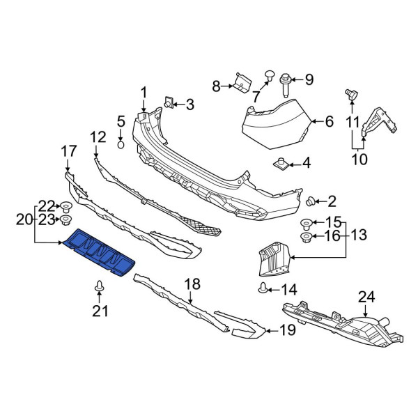 Kia OE 866A1DW000 - Rear Bumper Cover Heat Shield